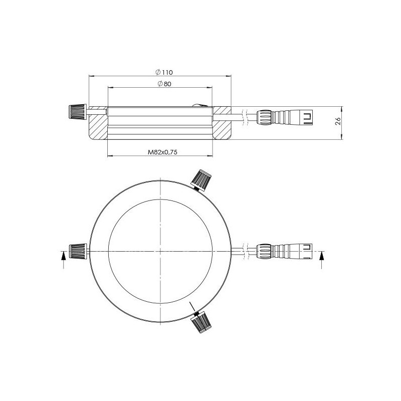 StarLight Opto-Electronics RL5-88-S4 B, segment., blau (470 nm), Ø 88mm